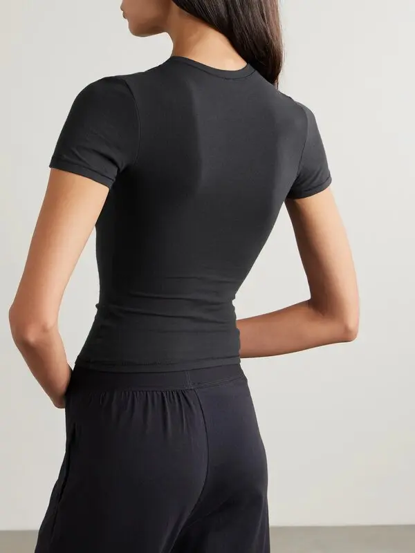 SKIMS Stretch-cotton Jersey T-shirt - Black