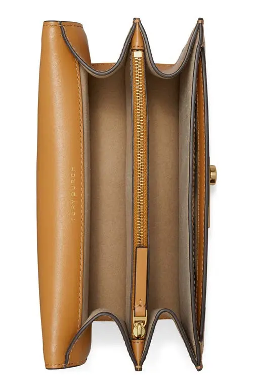 Tory Burch T Monogram Debossed Convertible Shoulder Bag - Tan