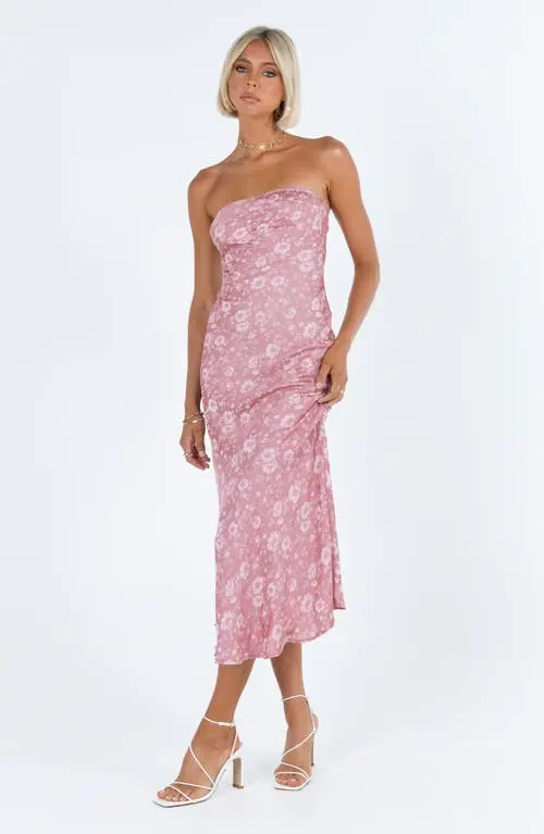 Princess Polly Salvin Floral Strapless Midi Dress