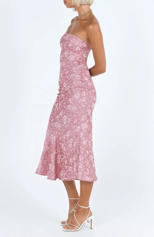 Princess Polly Salvin Floral Strapless Midi Dress