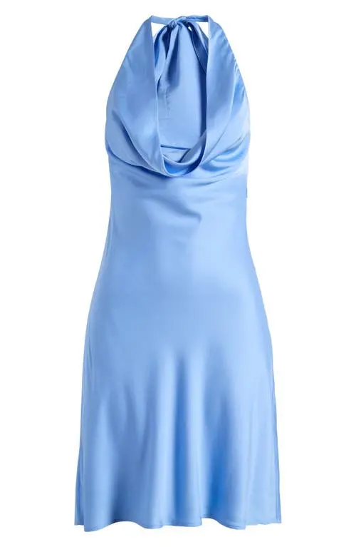 French Connection Ennis Satin Halter Minidress - 40-dusted Blue