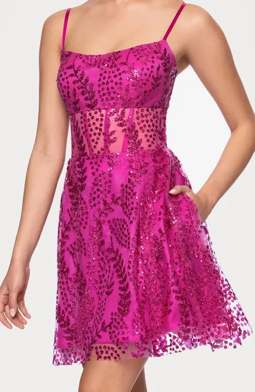 Blondie Nites Sequin Tulle Minidress - Hot Pink | Editorialist