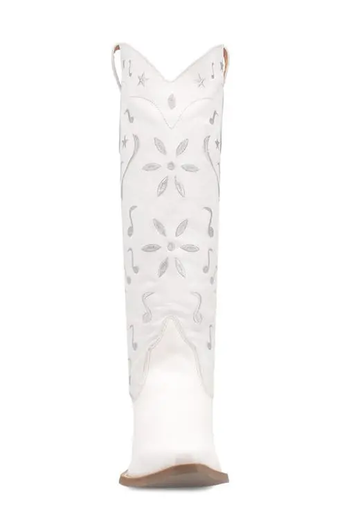 DINGO Rhymin Knee High Western Boots - White