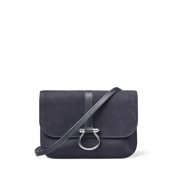 ASPINAL OF LONDON Bella Crossbody Bag In Dark Nubuck
