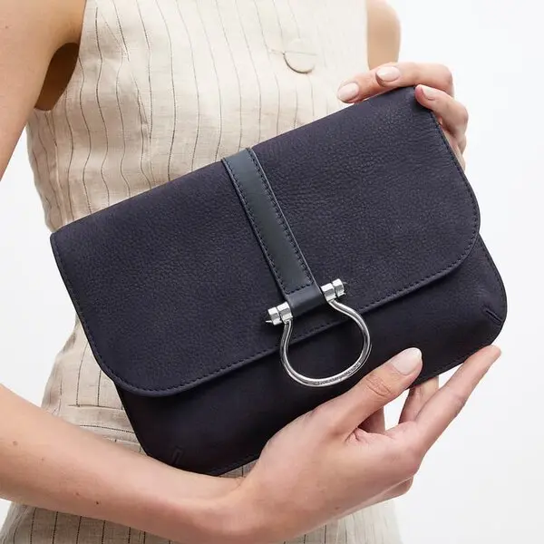 ASPINAL OF LONDON Bella Crossbody Bag In Dark Nubuck