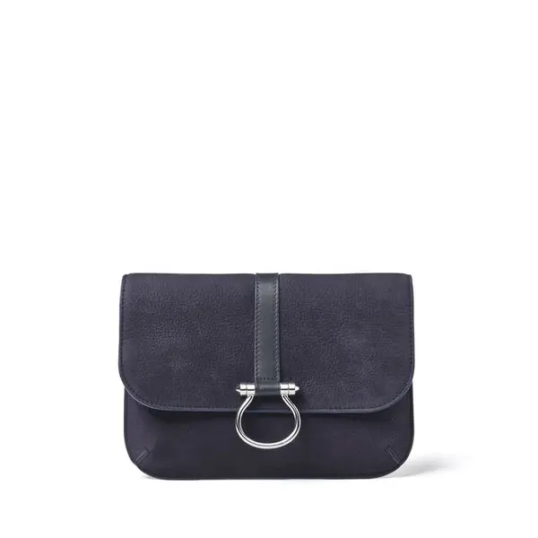 ASPINAL OF LONDON Bella Crossbody Bag In Dark Nubuck