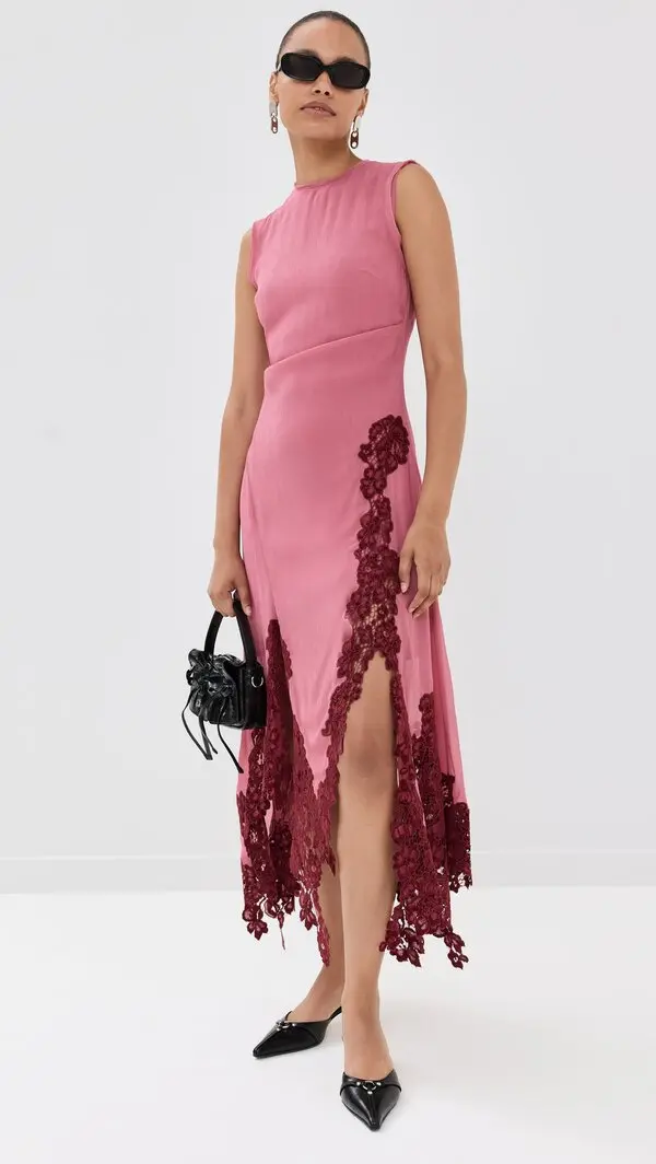 pink acne dress Ruffled halterneck satin minidress in pink - Acne Studios