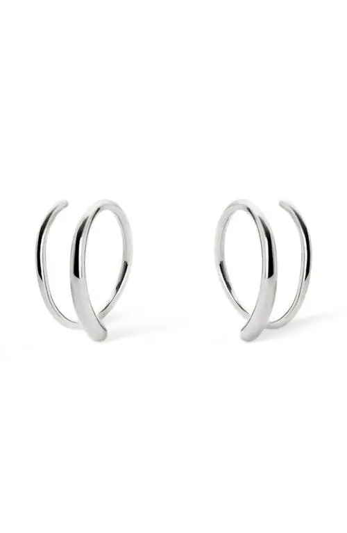 ANA LUISA Harley Double Hoop Earrings - Silver