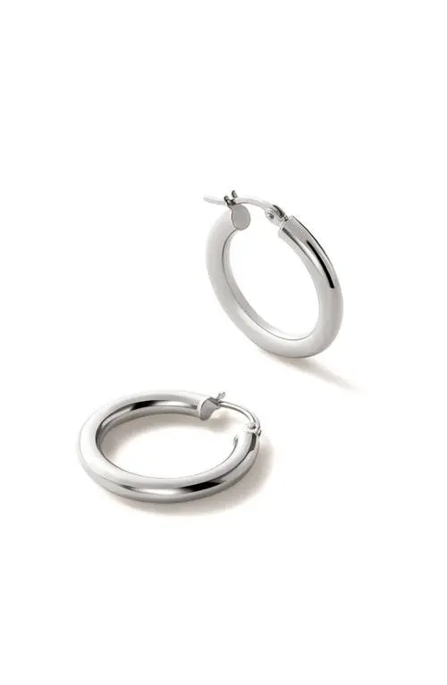 ANA LUISA Classic Hoop Earrings - White Gold
