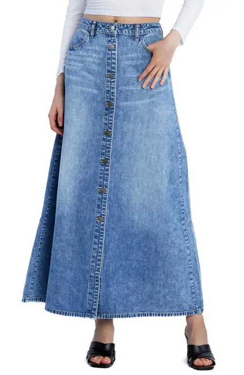 WASH LAB DENIM Maxi Skirt - Atlantic Blue