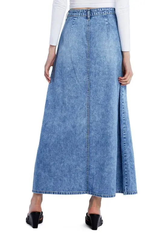 WASH LAB DENIM Maxi Skirt - Atlantic Blue