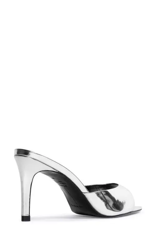 BLACK SUEDE STUDIO Brea Pointed Toe Sandal - Silver Mirror Metallic
