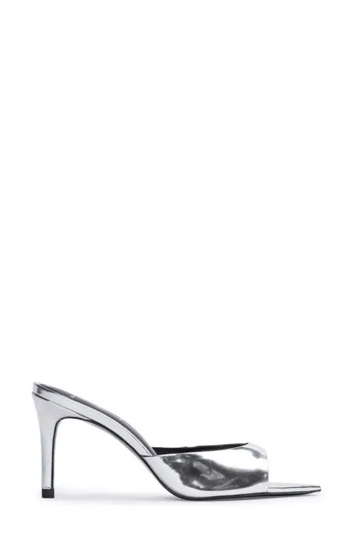 BLACK SUEDE STUDIO Brea Pointed Toe Sandal - Silver Mirror Metallic