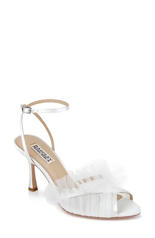 Badgley Mischka Aisha Ankle Strap Sandal - White Satin