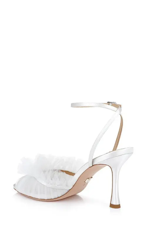 Badgley Mischka Aisha Ankle Strap Sandal - White Satin