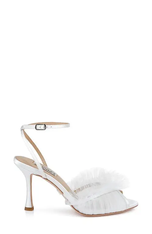 Badgley Mischka Aisha Ankle Strap Sandal - White Satin