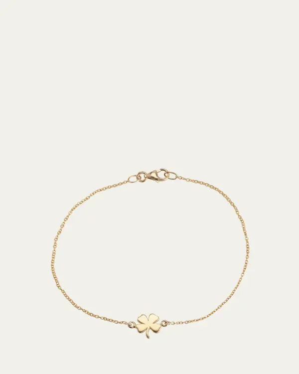 JENNIFER MEYER 18k Yellow Mini Clover Chain Bracelet - Gold