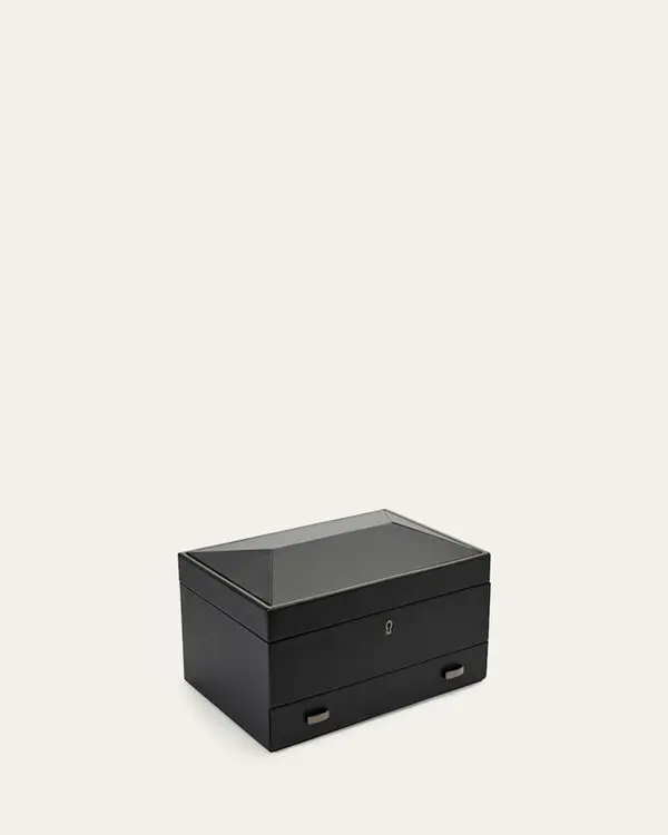 Wolf British Racing 10-piece Watch Box With Storage - Black