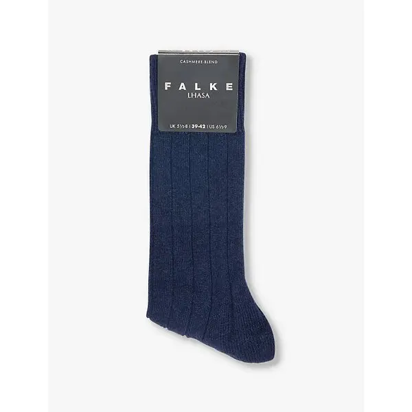 Falke Lhasa Ribbed Woven-blend Socks - Dark Navy