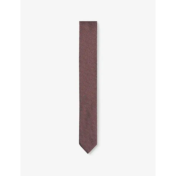 Hugo Jacquard-pattern Silk-blend Tie - Open Pink