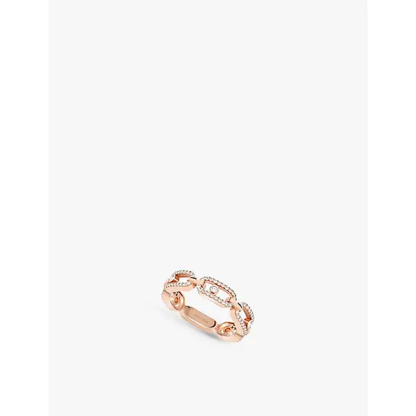 Messika Move Link Pavé Diamond Ring - Pink Gold