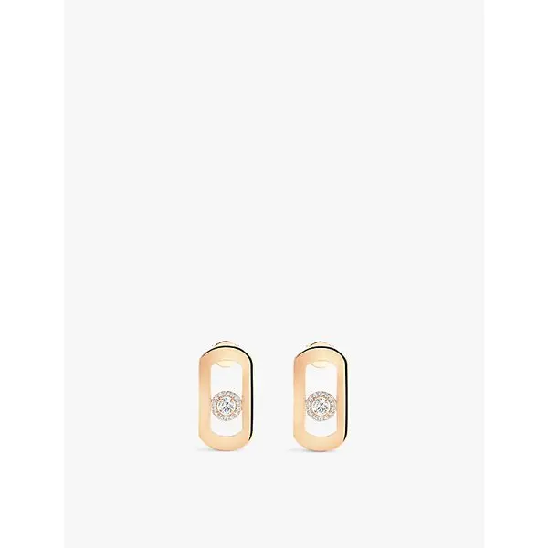 Messika So Move 18ct Gold And 0.23ct Diamond Earrings - Pink Gold