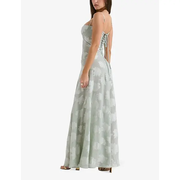 knee length dresses for ladies Seren Vintage Floral Lace Back Maxi Dress – Luxandluxy
