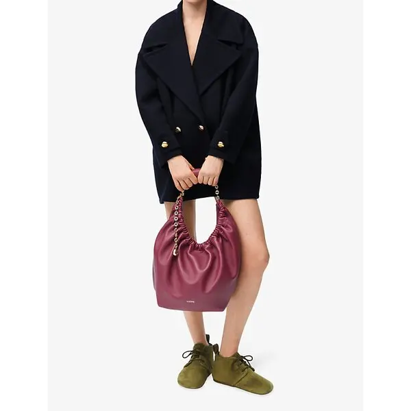Loewe Pebble Button-embellished Wool Coat
