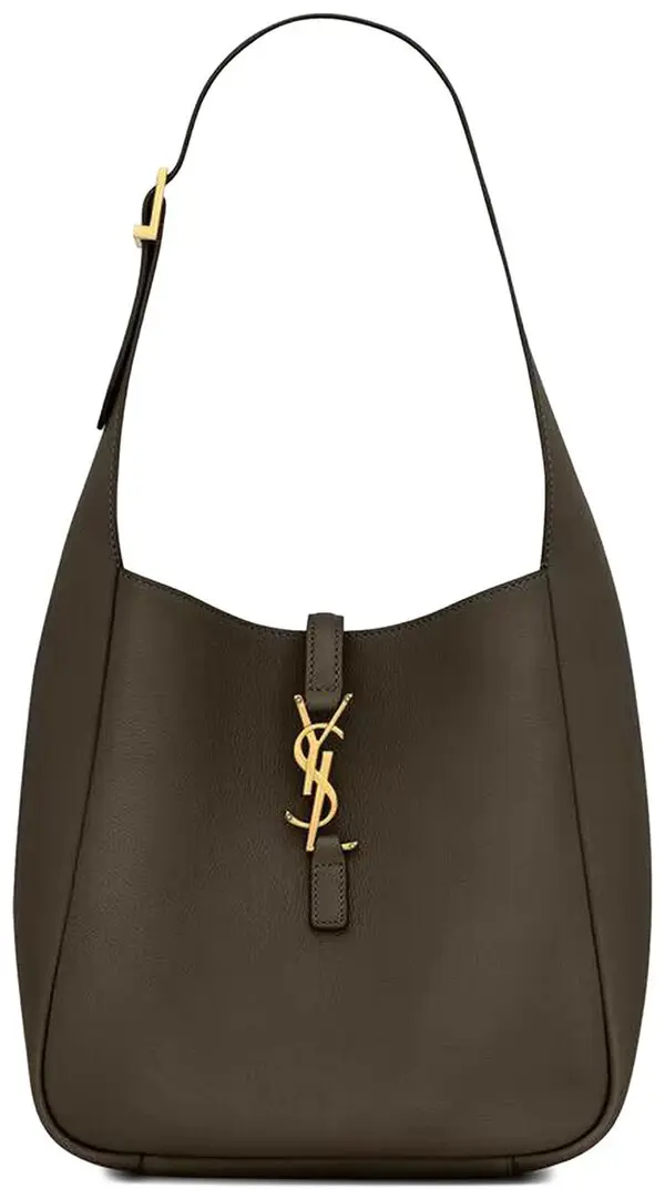 Saint Laurent Le 5 Á 7 Shoulder Bag With Monogram Plaque - Brown