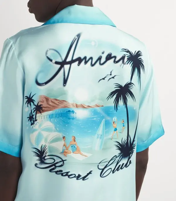 Amiri Resort Club Bowling Shirt - Blue | Editorialist