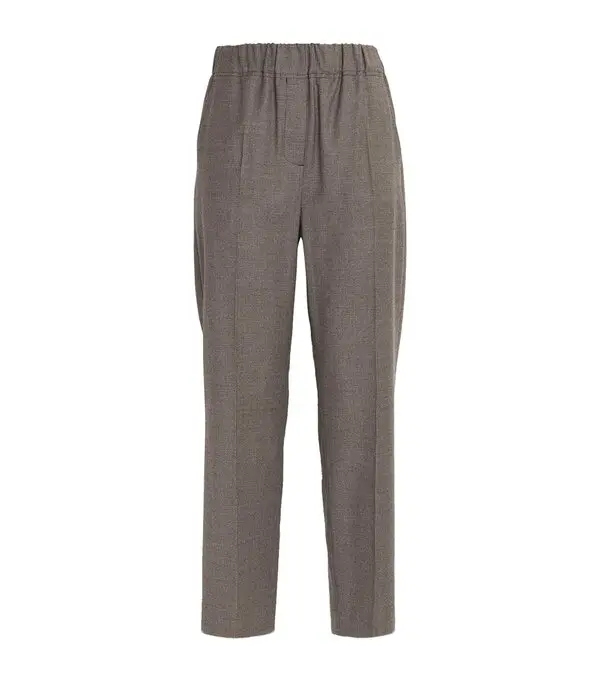 Max Mara Straight Tailored Trousers - Brown
