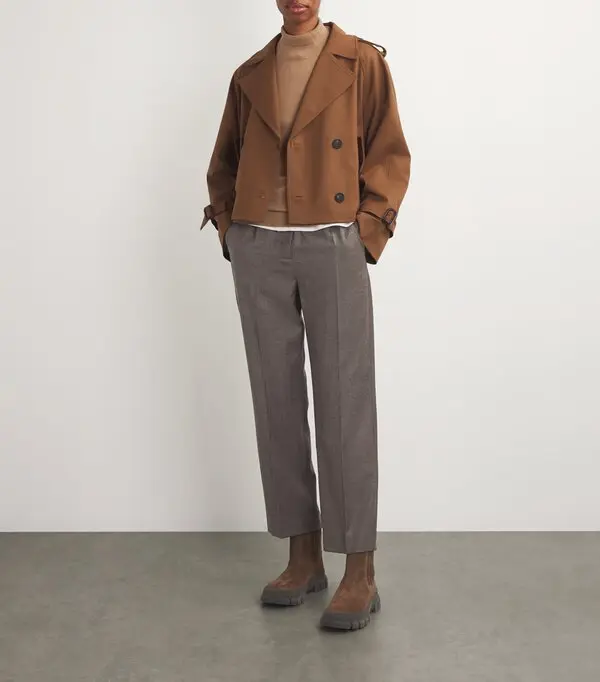 Max Mara Straight Tailored Trousers - Brown