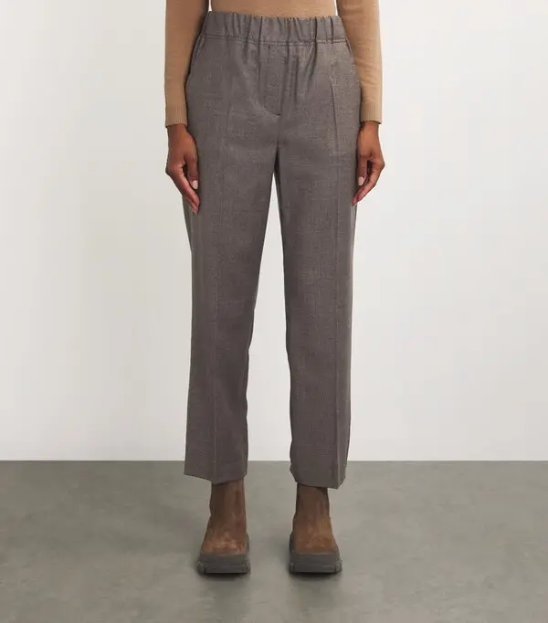 Max Mara Straight Tailored Trousers - Brown