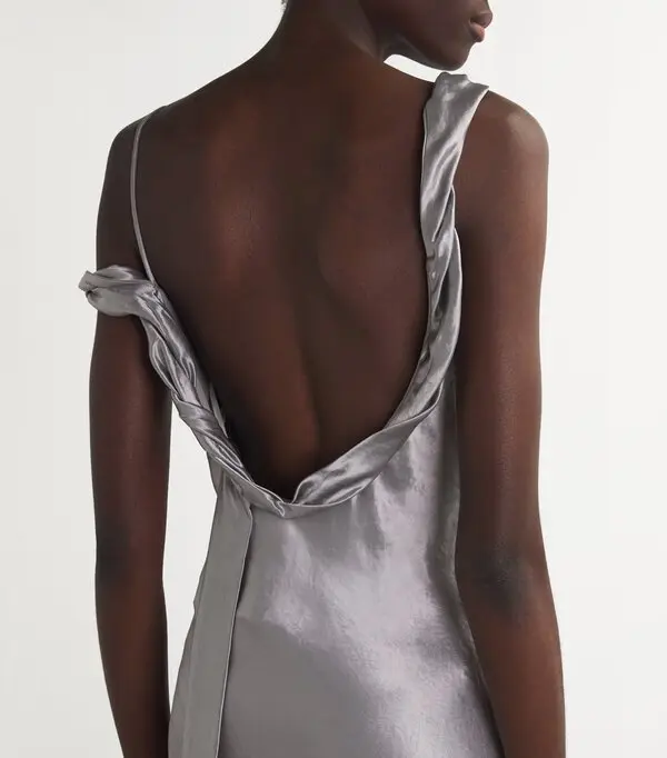 camilla and marc foxglove dress silver Misha Costantina Draped Turtleneck Satin Gown