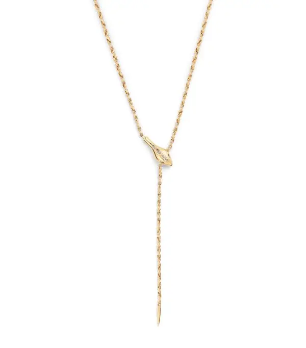 Jacquie Aiche Yellow And Diamond Snake Necklace - Gold