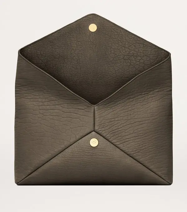 Saint Laurent Leather Cassandre Envelope Pouch