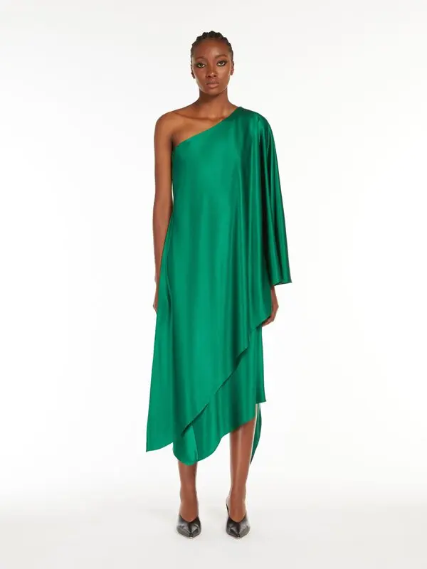 Max Mara One-shoulder Silk Dress