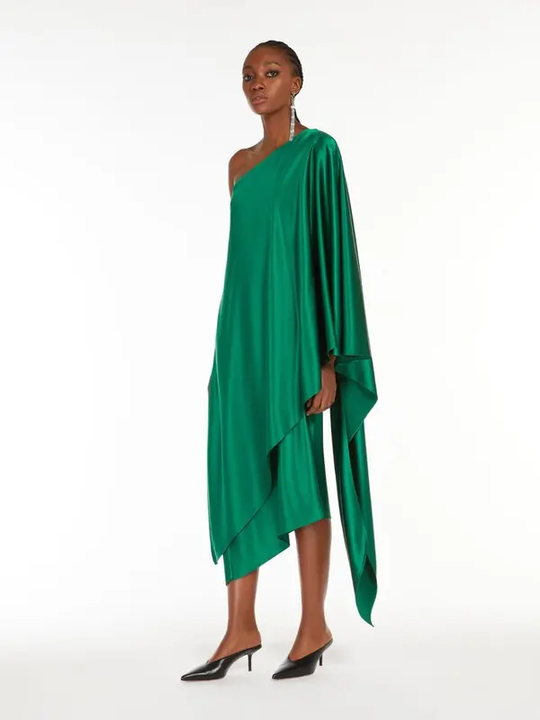 Max Mara One-shoulder Silk Dress