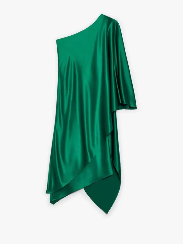 Max Mara One-shoulder Silk Dress