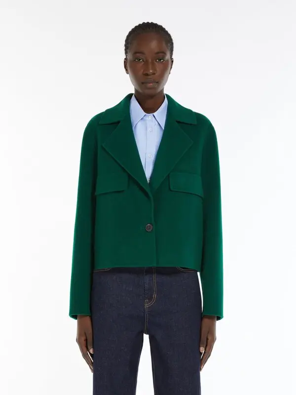 Max Mara Boxy Wool Jacket - Green | Editorialist