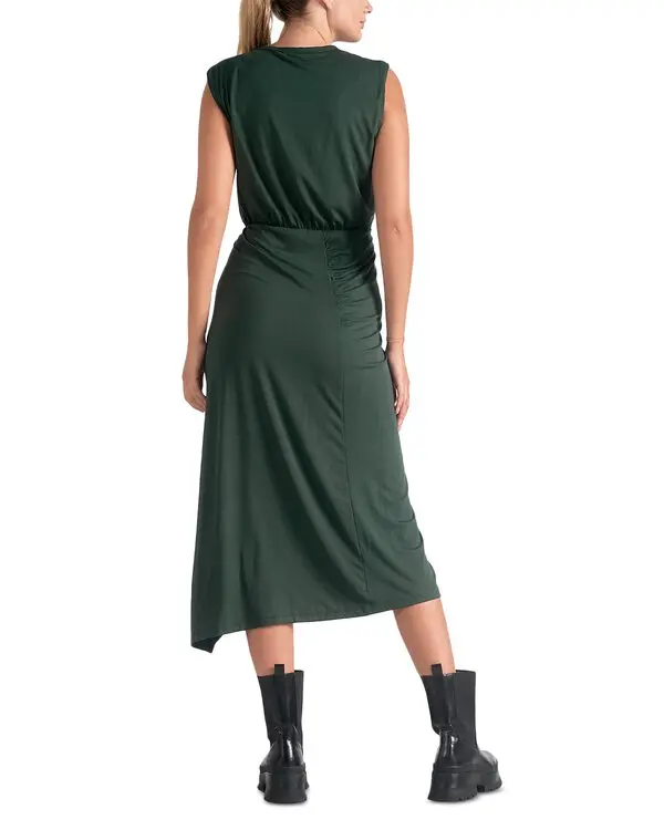 Elan Sleeveless Slit Front Dress In Dark Green - 70% Off | Editorialist