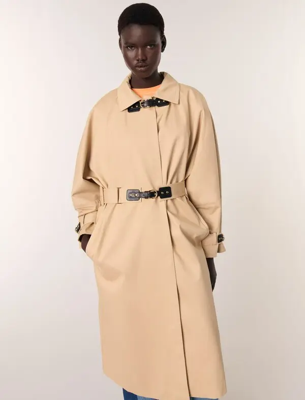 Maje Cotton Long Trench Coat
