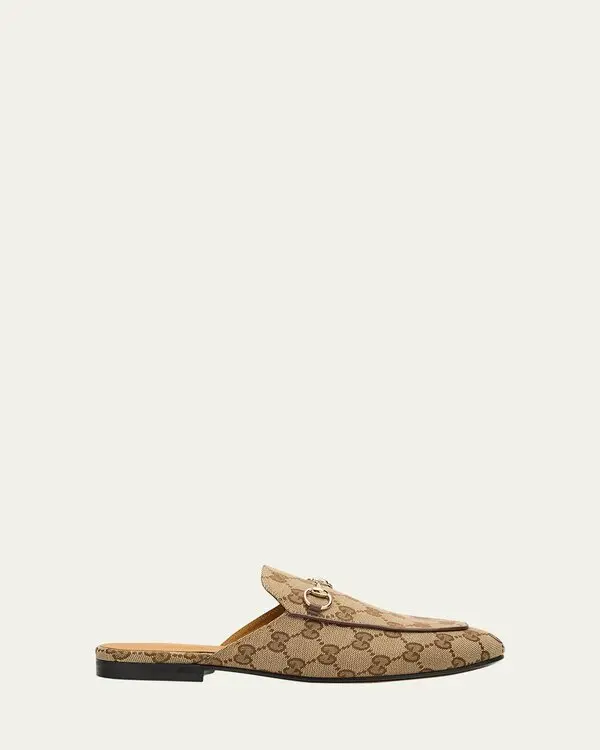 Gucci Princetown Gg Canvas Loafer Mules