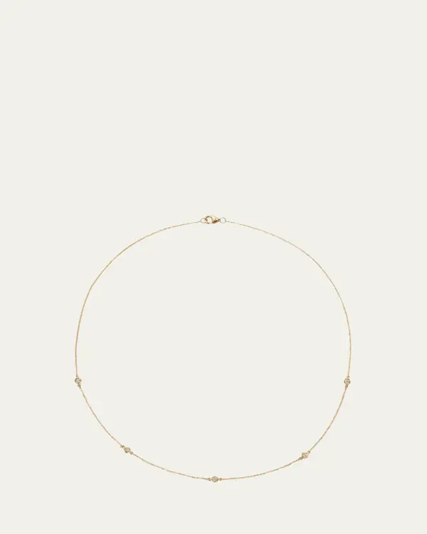 Pamela Love 14k Yellow Gold Station Necklace - Diamond