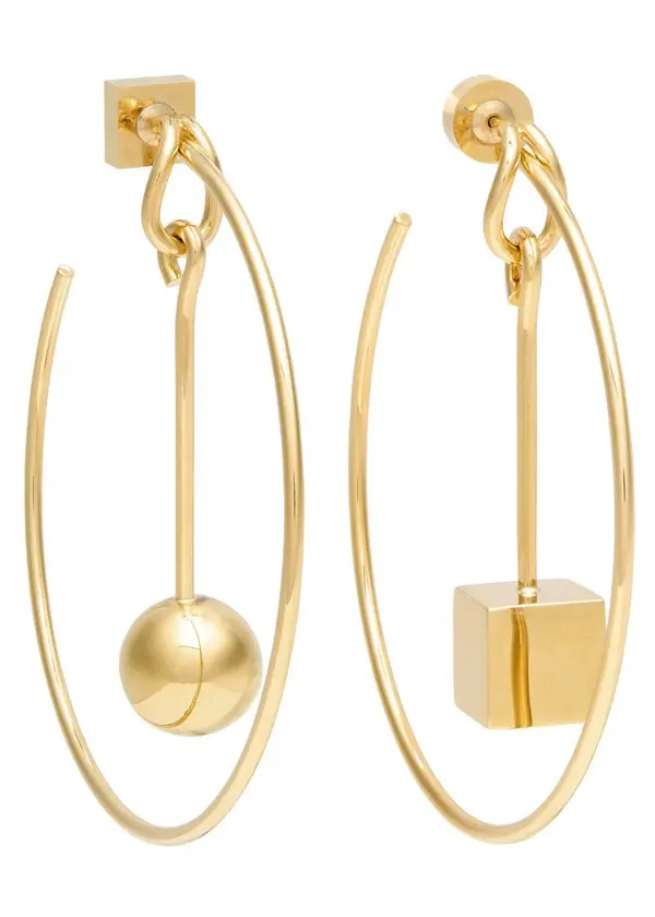 Jacquemus Les Créoles Nodo Mismatched Hoop Earrings - Gold