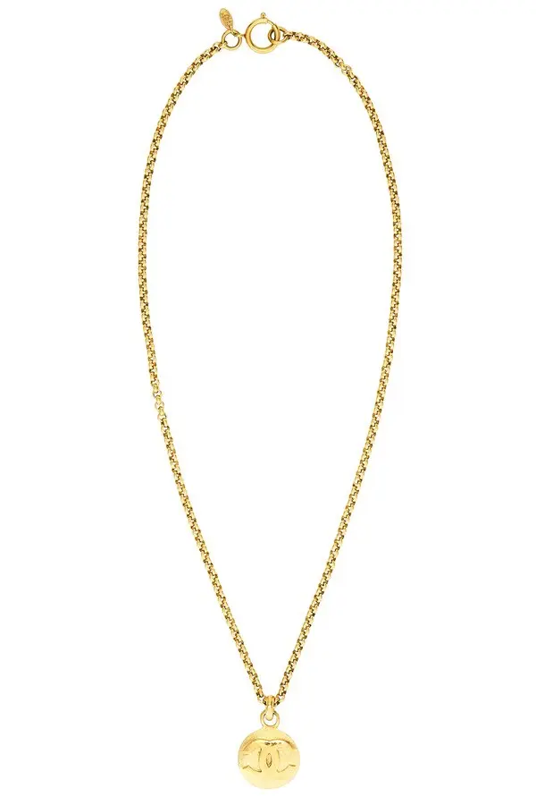 Chanel 1990 Coco Mark Necklace - Gold