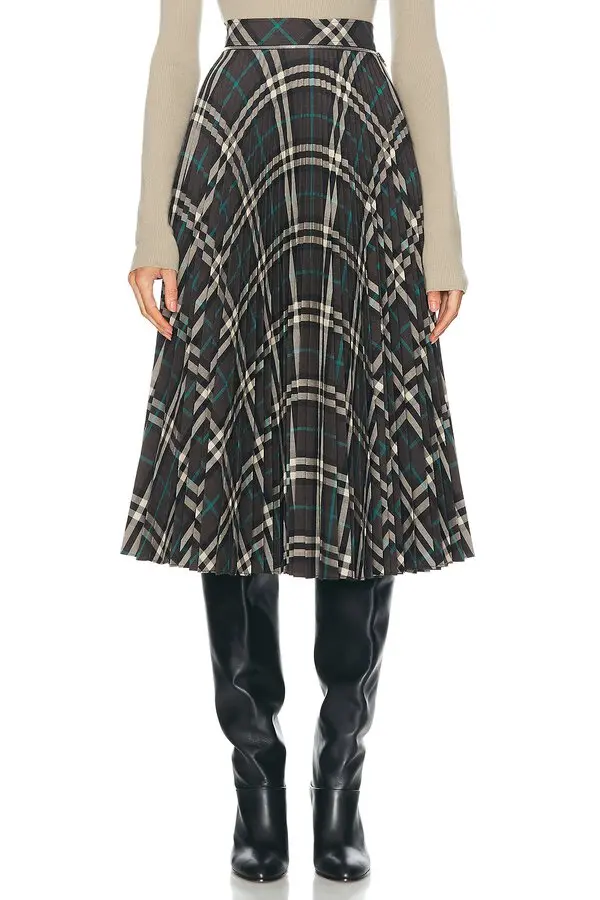 Burberry Pleated Midi Skirt