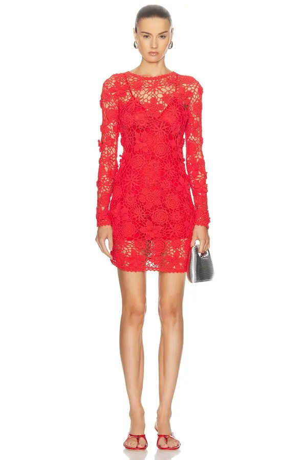 AKNVAS Cece Crochet Mini Dress