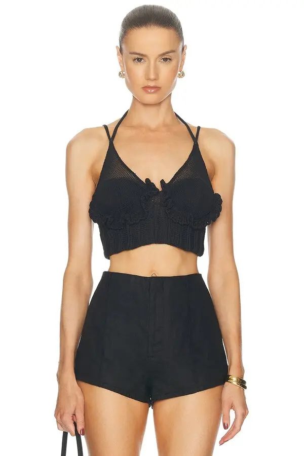 AISLING CAMPS Wave Bra Top - Black