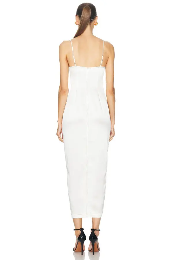 FLEUR DU MAL Silk Maxi Dress With Lace Cups
